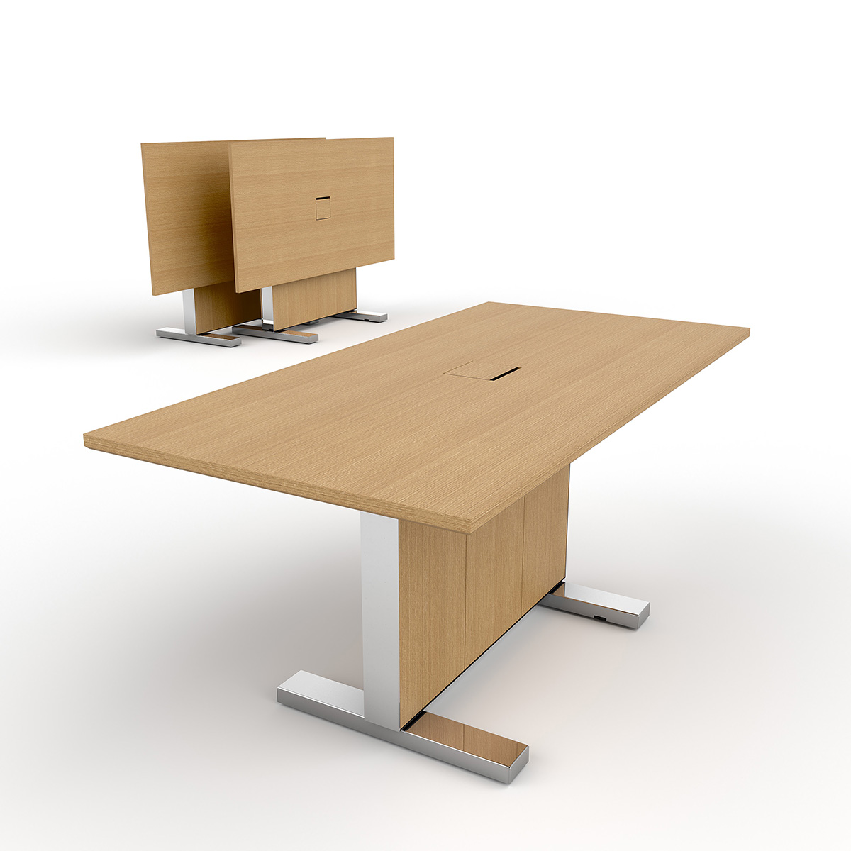 Approach | Reconfigurable Table | Rectangle Shape 66x 33| Oak Linea ...