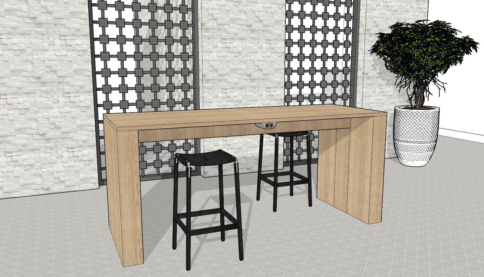 Custom | Community Table | Dune Veneer | Standing Height | Casters ...