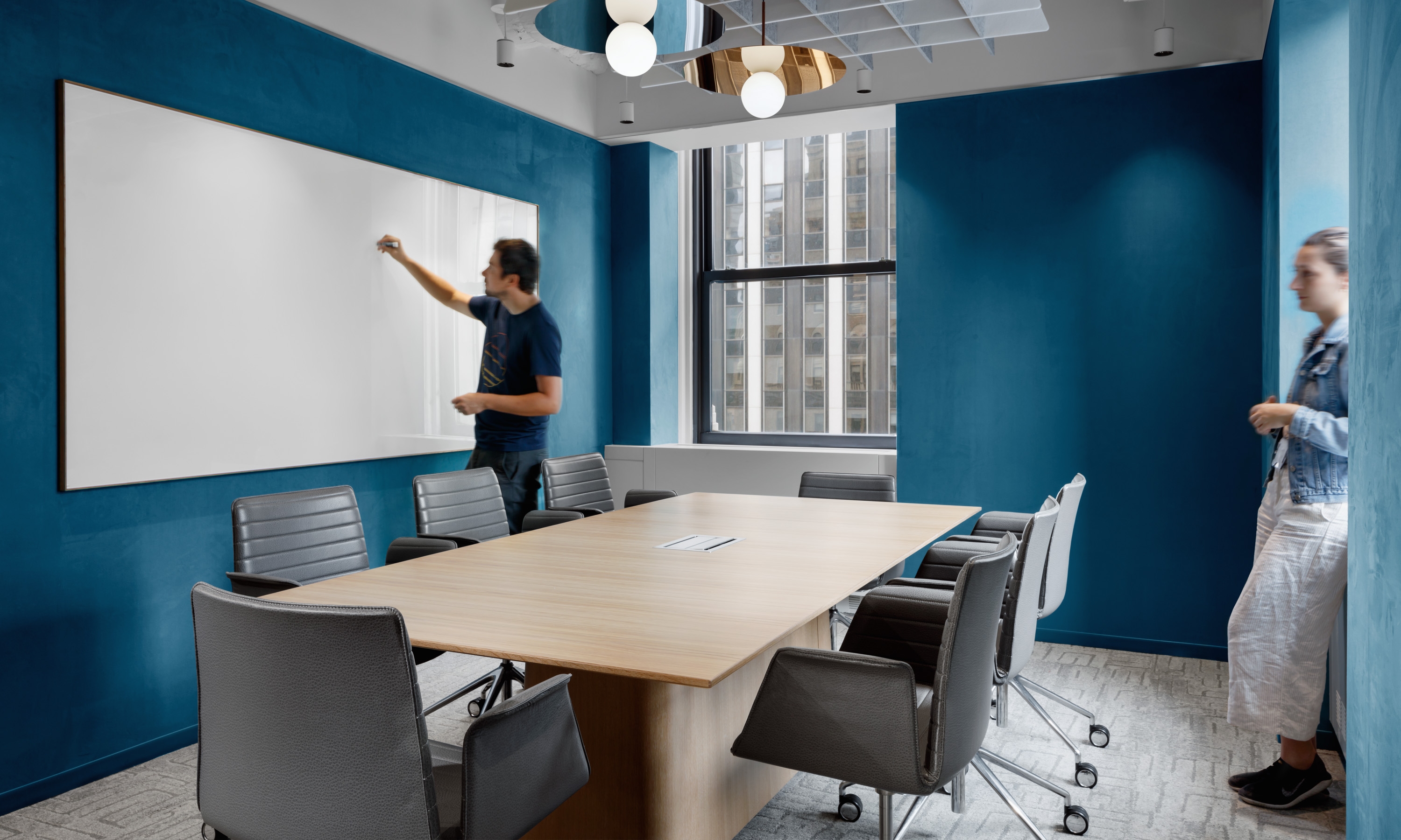 Flow | Conference Table | 96” X 48” | Veneer Rectangle Top in Custom ...