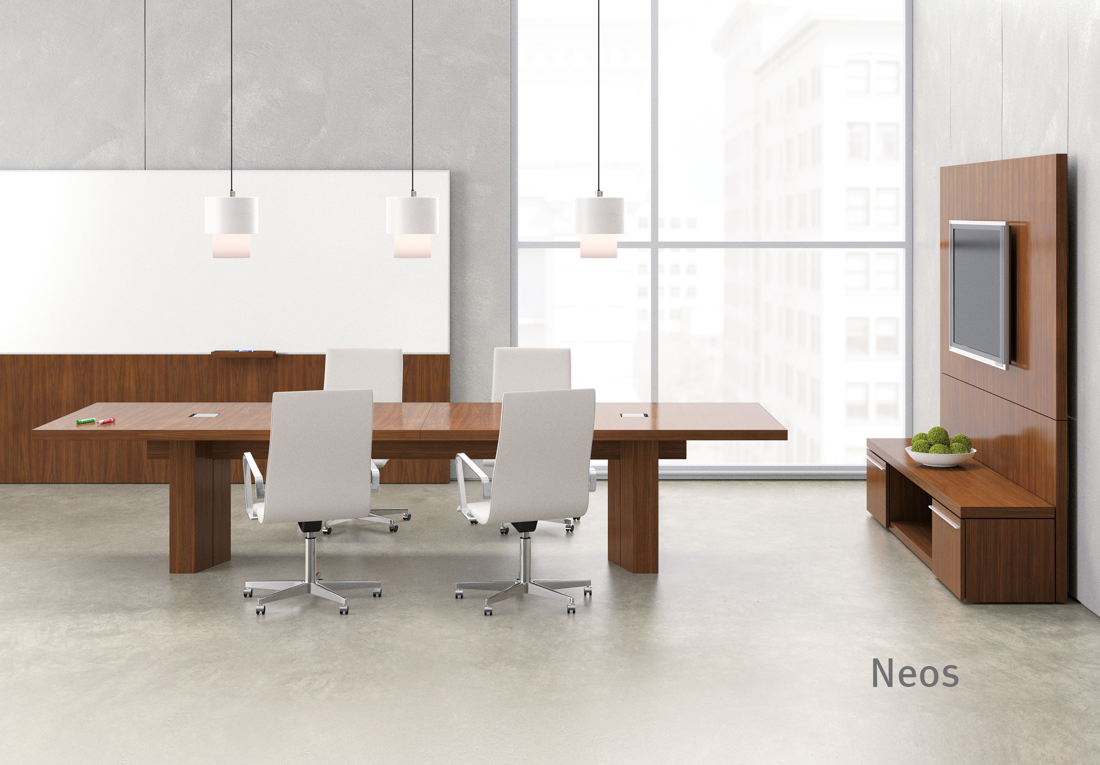 Neos | Conference Table | Rectangle G25 Natural Walnut Veneer | 144” x ...