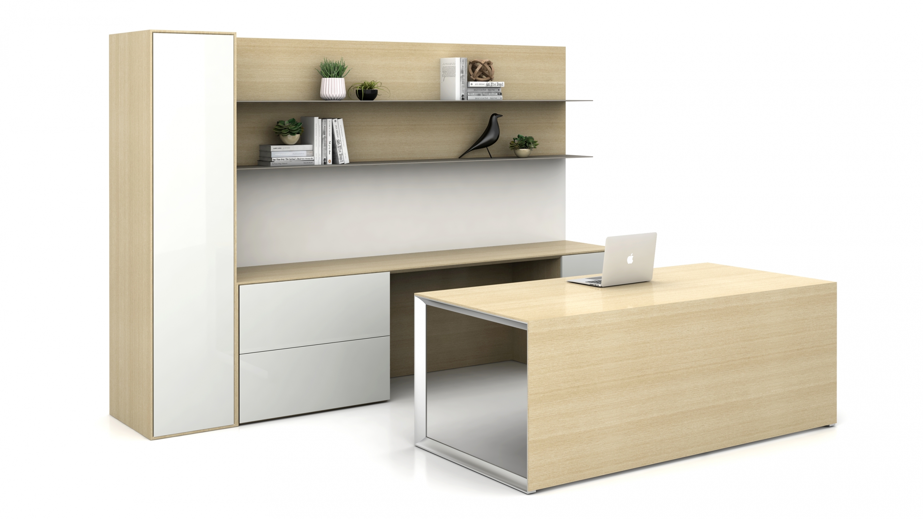Merino | Casegood | Freestanding Configuration | Veneer Desk | 2 ...