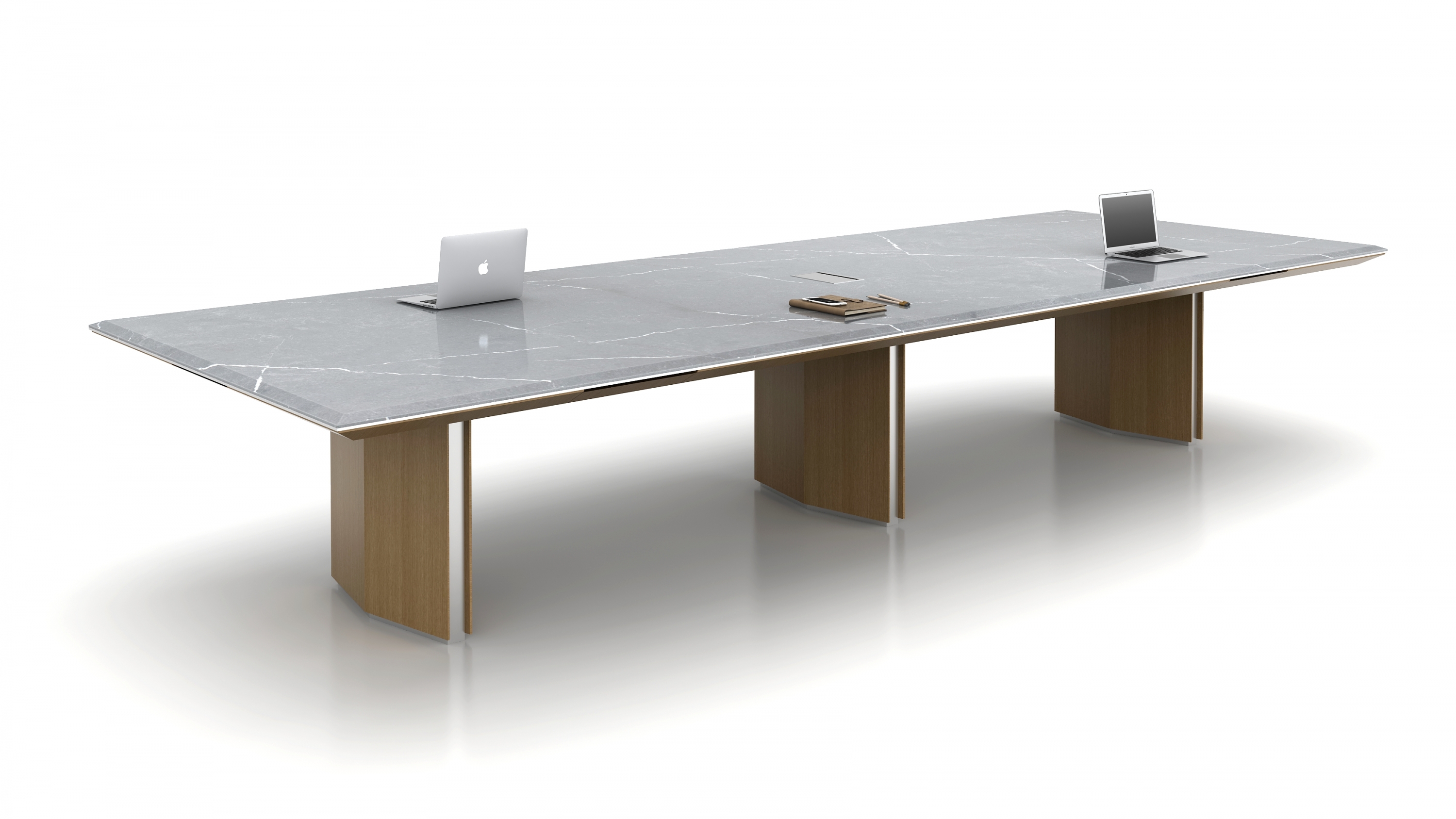 Ascari | Conference Table | COM Stone 168” Top | Veneer Closed Panel ...