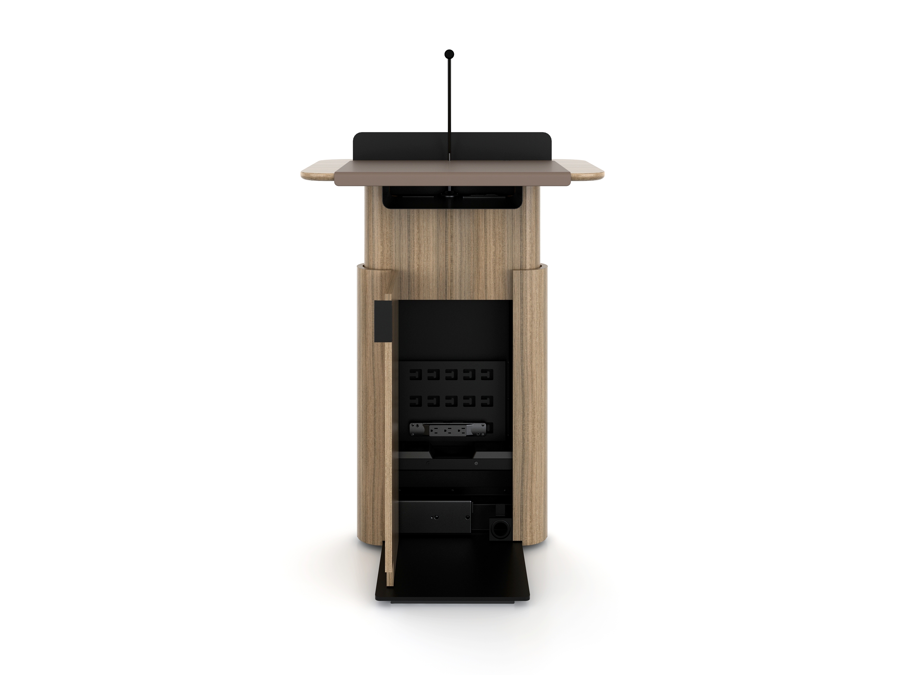 Summit Lectern | Adjustable Height | Canyon Paldao Veneer | Door Open ...