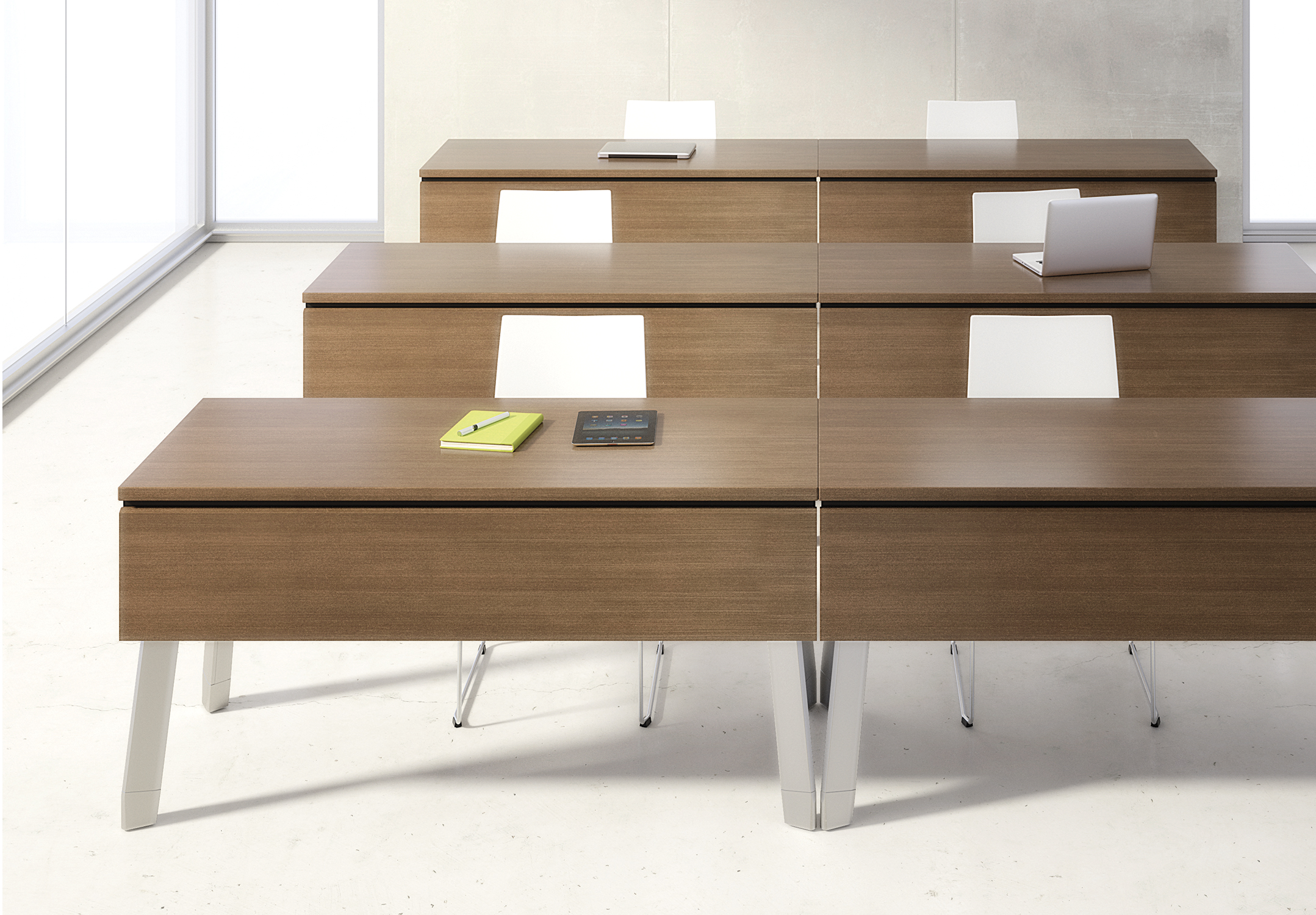 Agility | Reconfigurable Tables | G31 Otter Walnut Veneer | Polished ...