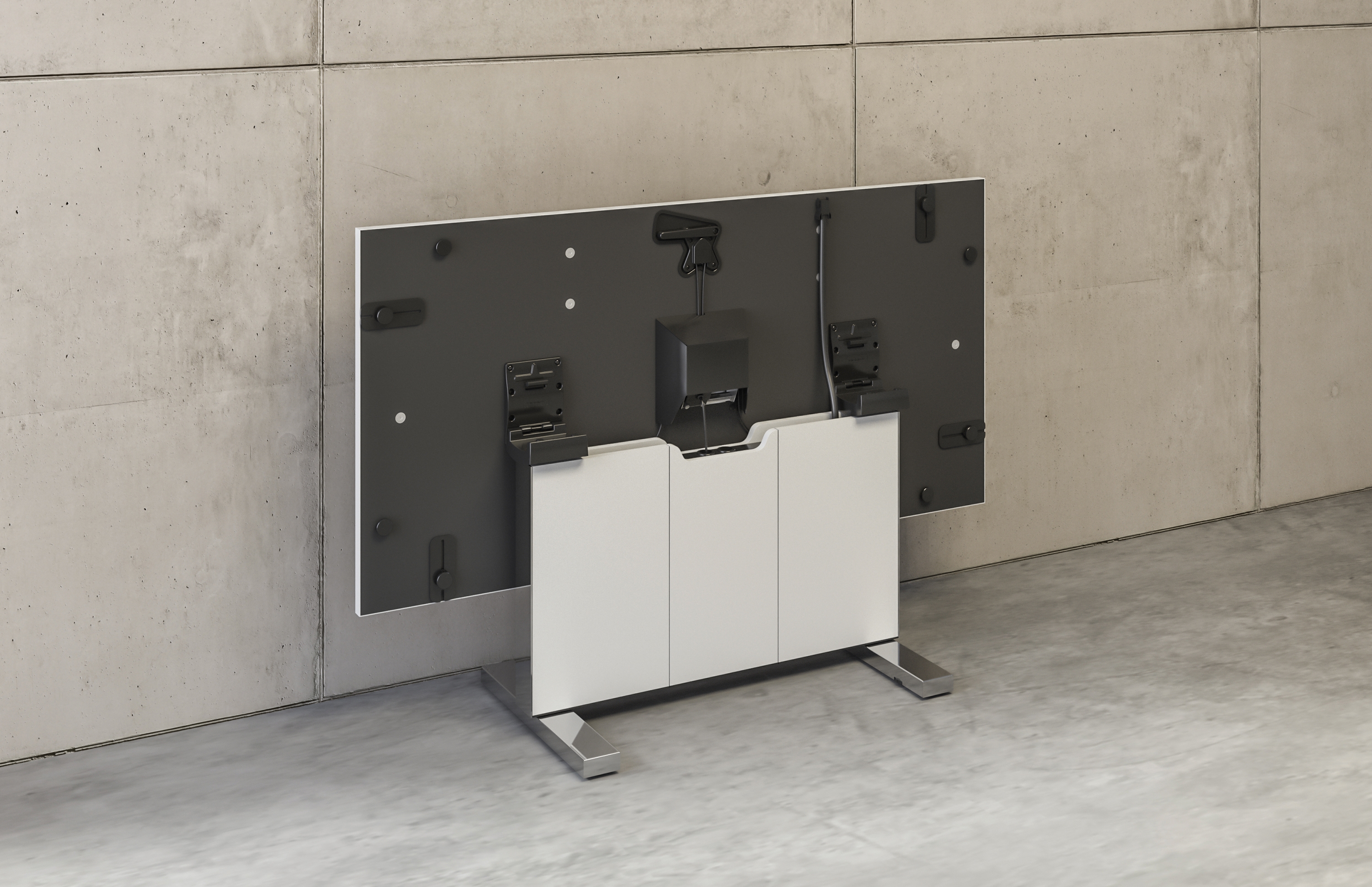 Approach | Reconfigurable Tables | Bright White Laminate | Underside ...