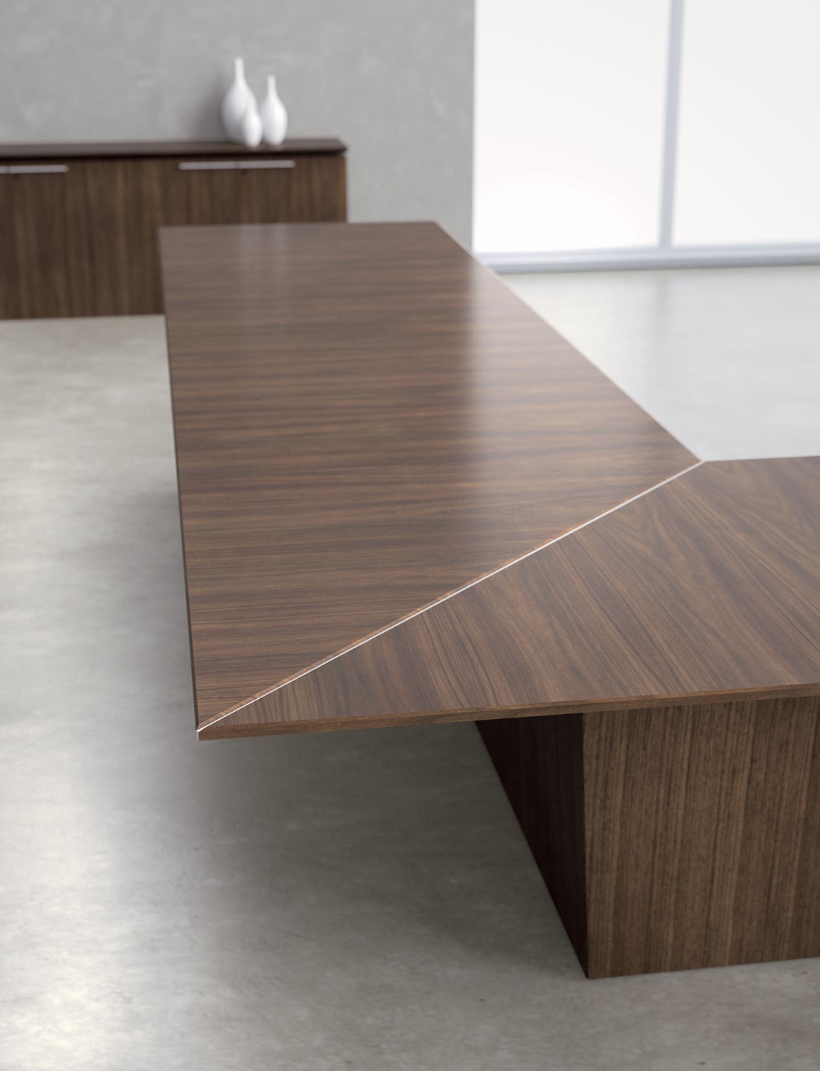 Ativa | Conference Table | Walnut Veneer | Side Detail | U Shape ...