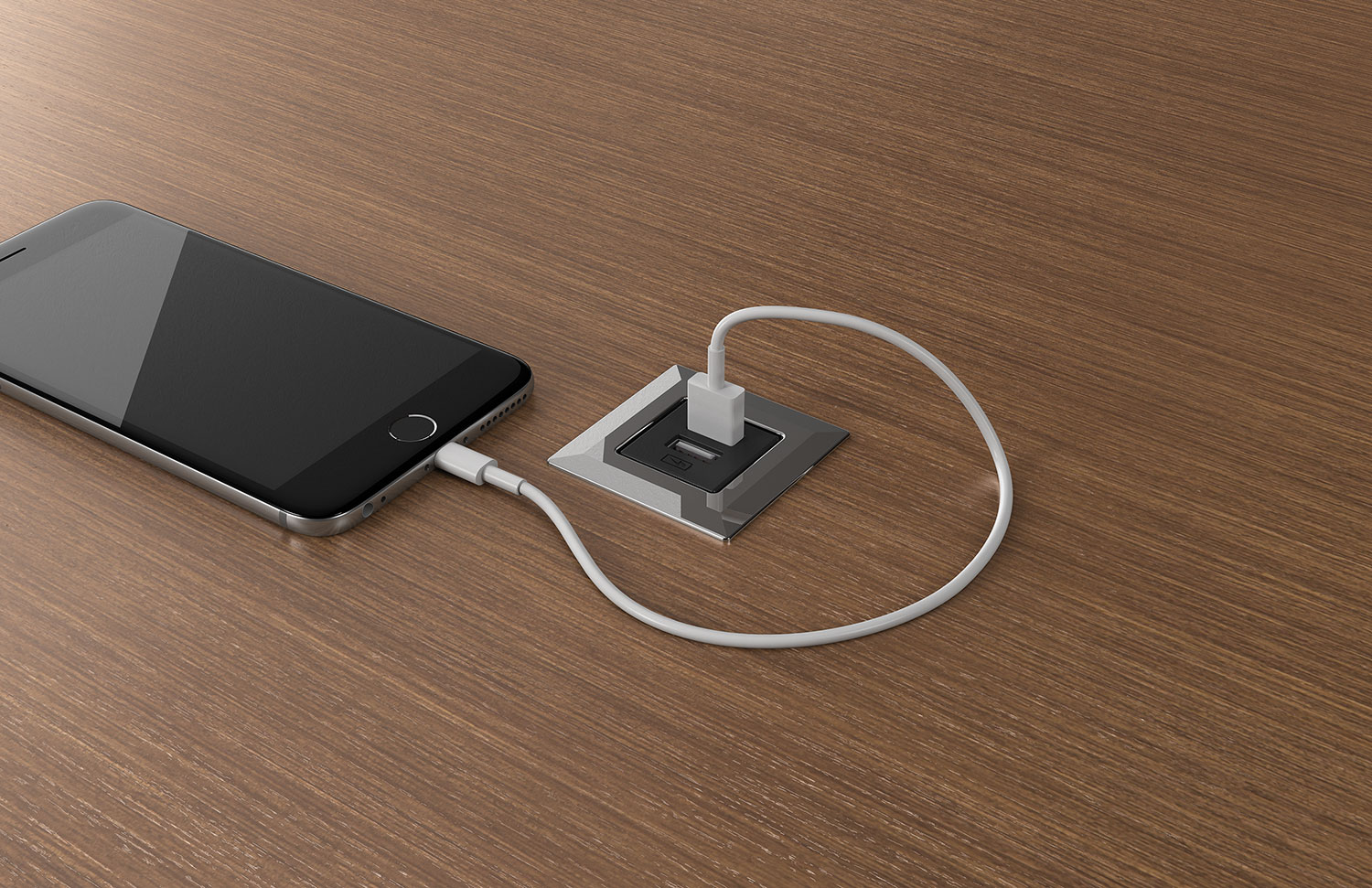 USB Spec | Black | Square | M27 Walnut Linea Veneer | Nucraft Assets