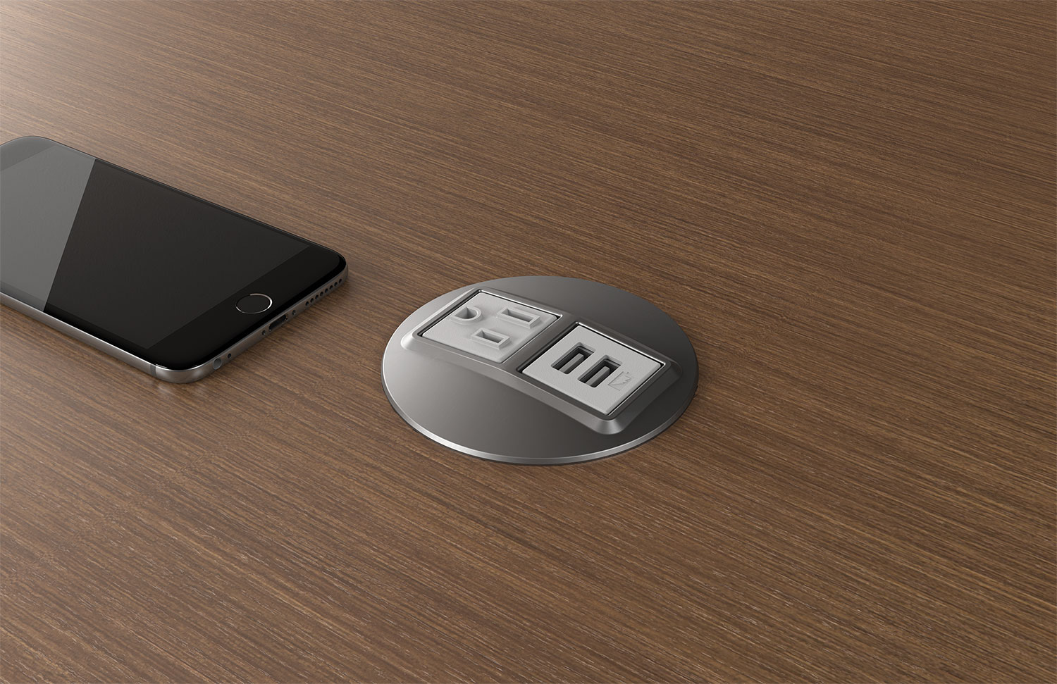 Power Dot | Simplex and Dual USB | Satin Nickel | Nucraft Assets
