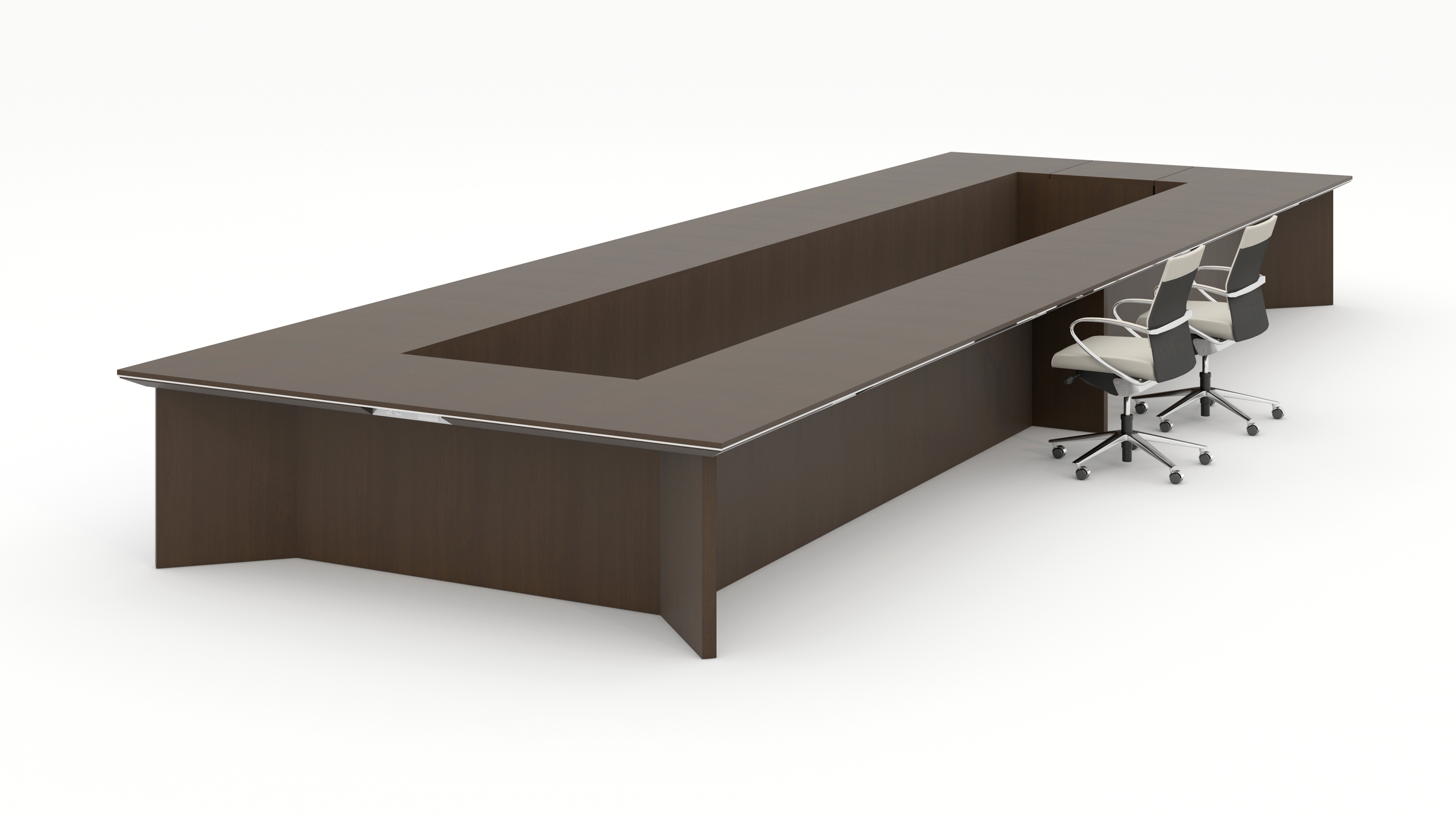 Custom | Enclosed Shape Conference Table | Ascari Edge | Power Drawers ...