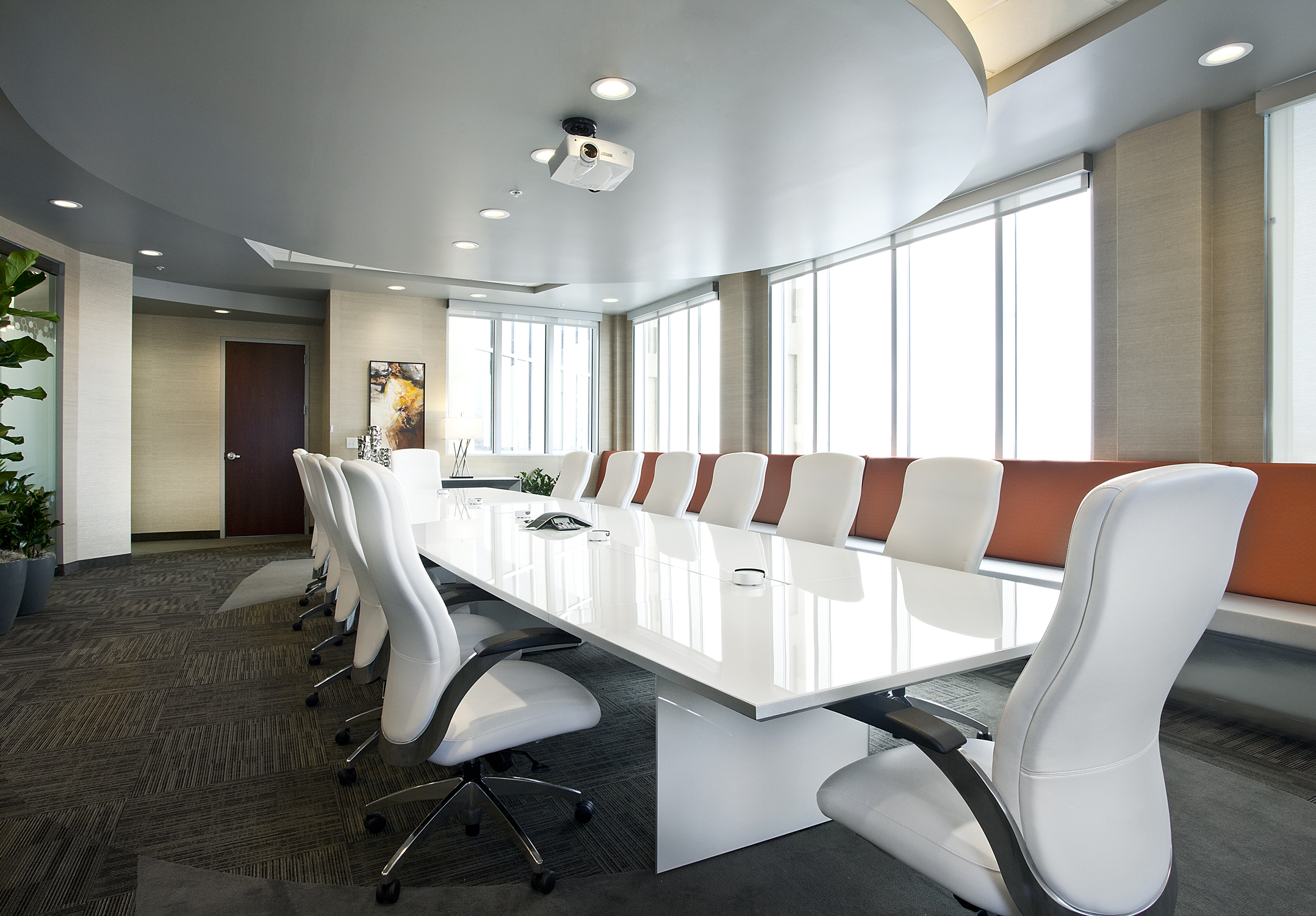 Tavola | Conference Table | Gloss White Glass Top | White Panel Base ...