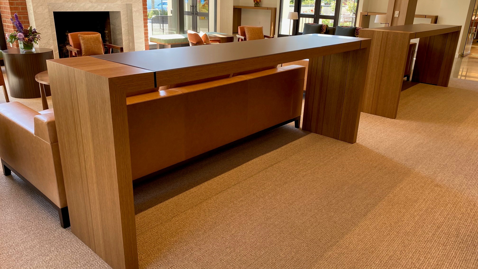 Tesano | Standing Height | Community Table | Veneer Table with Glass ...