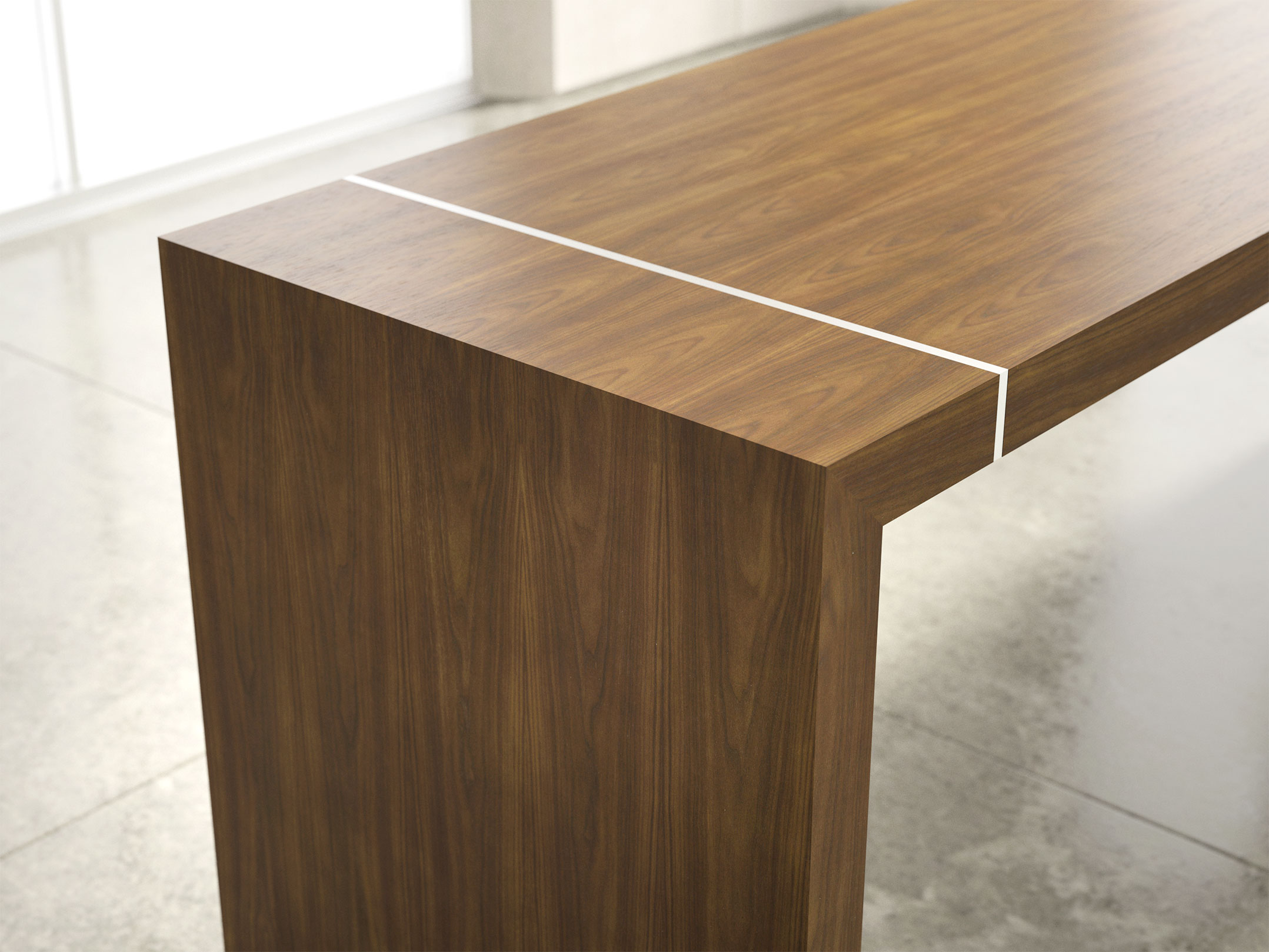 Tesano | Community Table | Veneer Finish | Standing Height | Corner ...