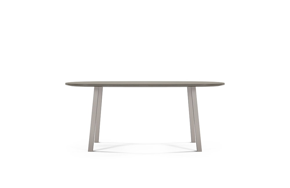 Two 4 Six | Veneer | Soft Rectangle Top | Polished Chrome Metal Post ...