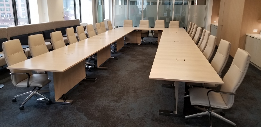 Approach | Reconfigurable Tables | G45 Oat Veneer Top | Polished Chrome ...