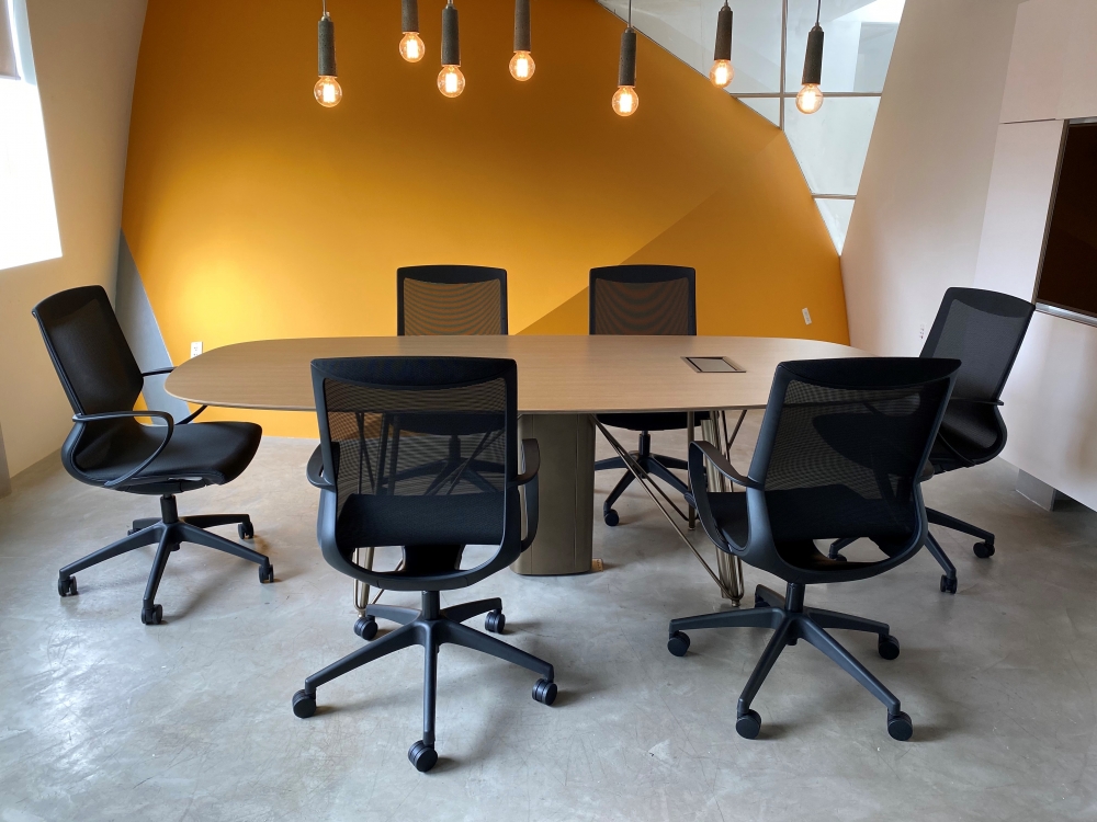 Baja | Silver Birch Linea Soft Rectangle Top Table | Storm Powdercoat ...