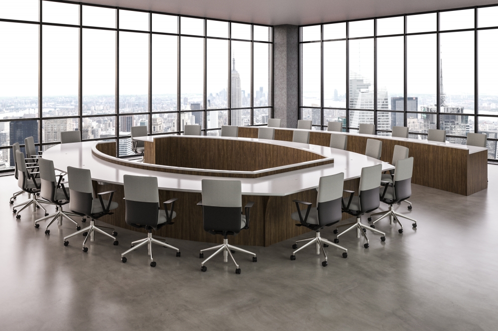 Flowtiva | Custom | Horseshoe Shape Table and Gallery Wall | Nucraft Assets